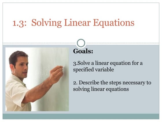 Linear equtions with one variable | PPTX