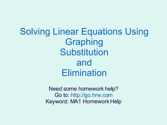 Linear equtions with one variable | PPT