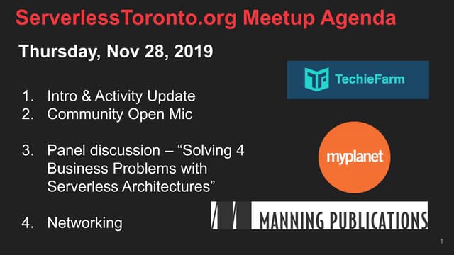 Solving 4 Business Problems With Serverless Architectures Panel 5856