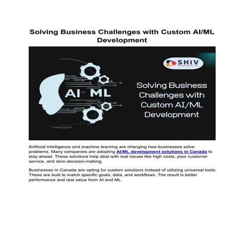 A Comprehensive Guide to Custom AI/ML Solutions for Businesses | PDF