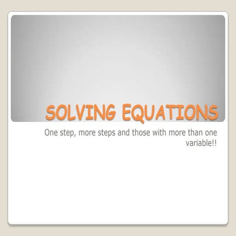Solving equations | PPT