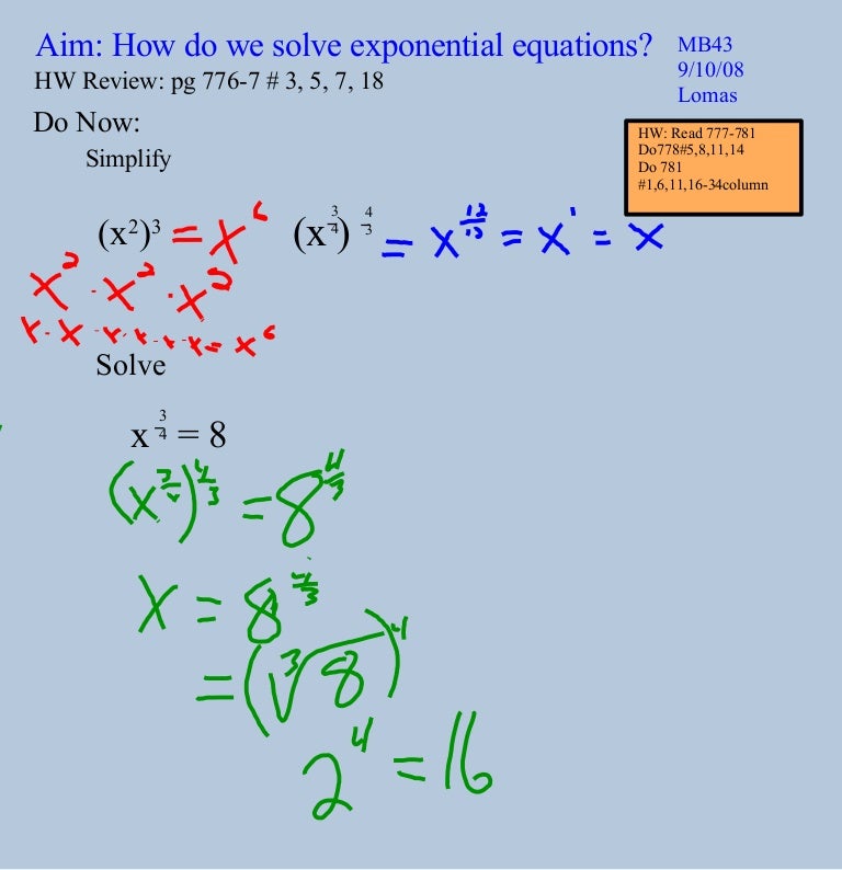 Solving Exponential Equations T