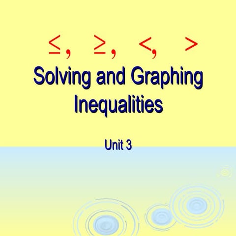 Graphing and Solving Inequalities | PPT