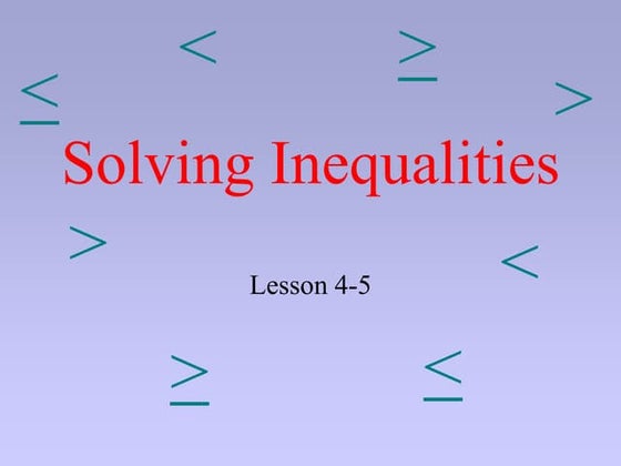 Solving Inequalities Gen Mathematics.ppt