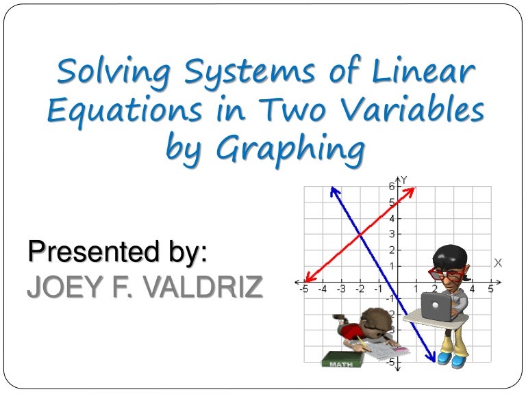 Solving Systems Of Linear Equations In Two Variables By Graphing