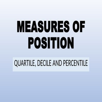 DECILE : MEASURES OF POSITION FOR GROUPED DATA | PPTX