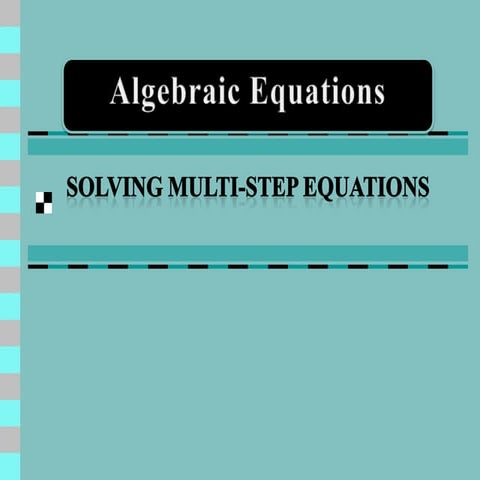 Solving multi step equations | PPT