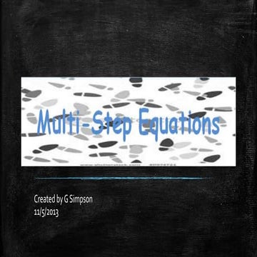 Solving Multi-Step Equations | PPTX | Physics | Science