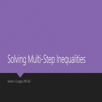 Solving multi step inequalities | PPTX