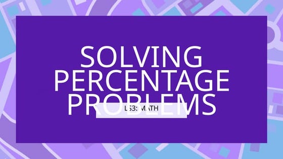 Solving Money Problems involving Percentages.pptx