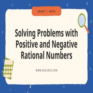 Solving Problems with Positive and Negative Rational Numbers Quiz ...
