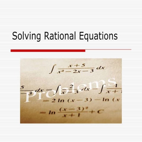 Solving rational equations | PPTX