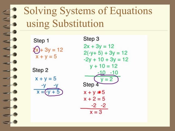 How to solve linear equations by substitution | PPTX | Programming Languages | Computing