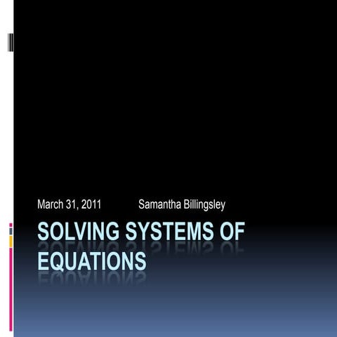 Solving systems of equations | PPT