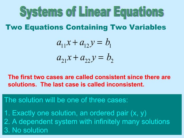 Systems of 3 Equations in 3 Variables | PPTX
