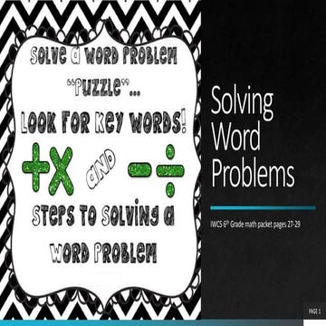 Solving word problems | PPT