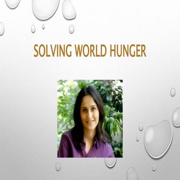 Solving world hunger