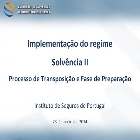 Solvência II - Encontro ISP | PDF