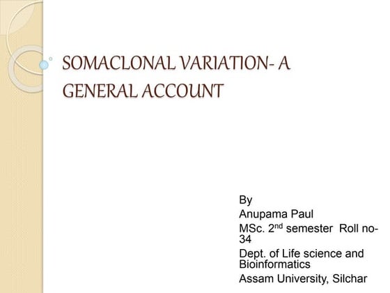 Somaclonal variation | PPTX