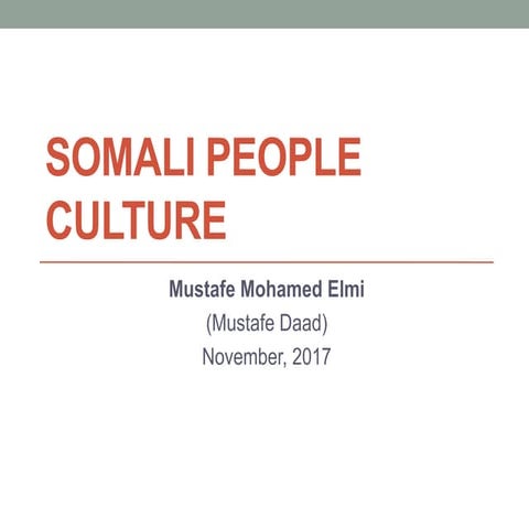 Somali people culture | PPTX