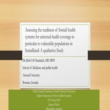 UHC study in Somalia | PPTX