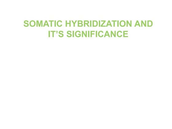 (Somatic hybridization) | PPT