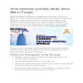 Some important and basic details about BBA in IT scope: | DOCX