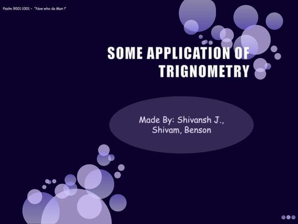 Trigonometry Applications Of Trigonometry Cbse Class X Project