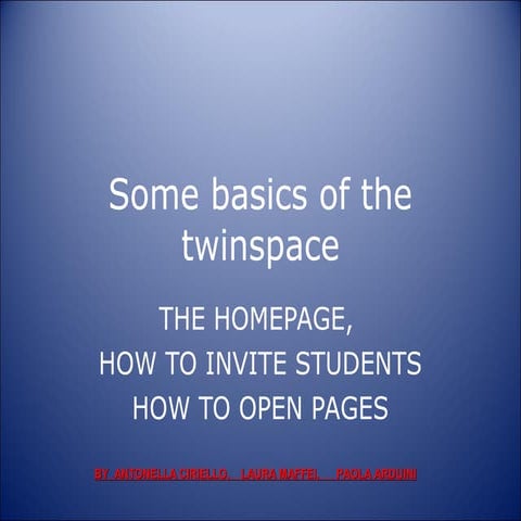 Some basics of the twinspace | PPT | Technology & Computing
