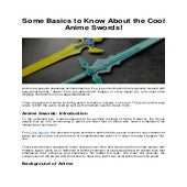 Some Basics to Know About the Cool Anime Swords | PDF