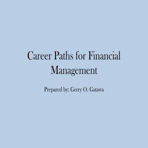 Some careers in financial management | PPT