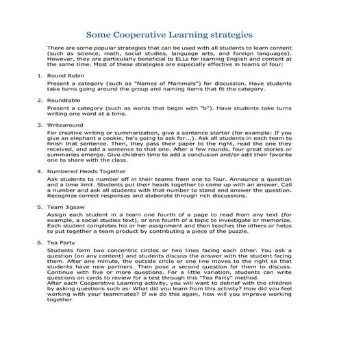 Cooperative learning | PPTX