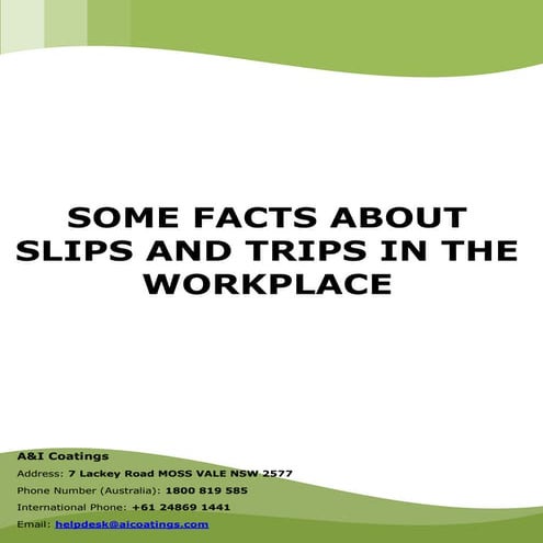 Some facts about slips and trips in the workplace | PDF