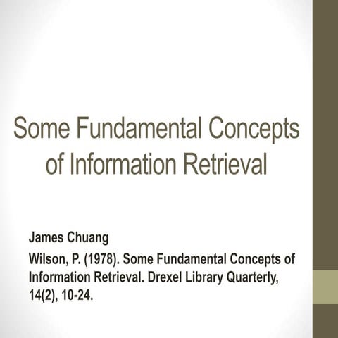 Some fundamental concepts of information retrieval | PPTX