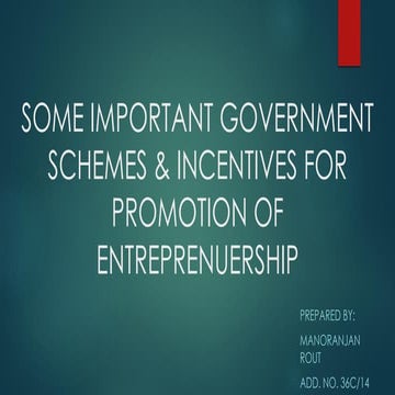 important government schemes &incentives for promotion of ...