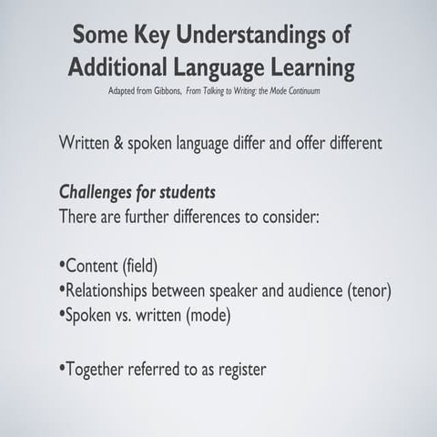 Some key points on additional language learning | PPT | Education
