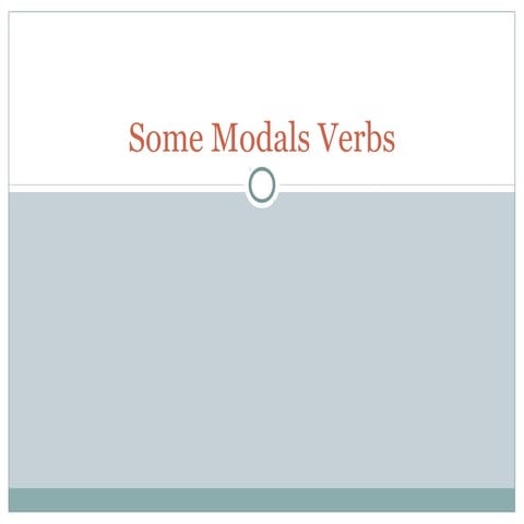 Some modals verbs | PPT