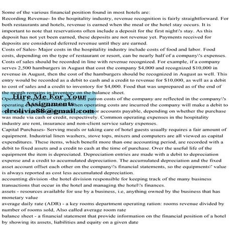 Some of the various financial position found in most hotels areRe.pdf