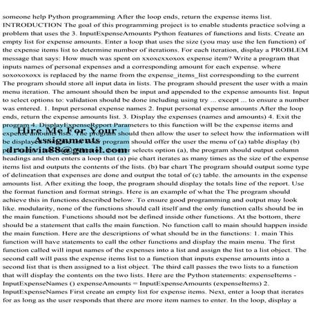 someone help Python programming After the loop ends, return the expe.pdf