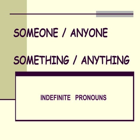Spanish indefinite pronouns (Spanish grammar and practice). | PPSX