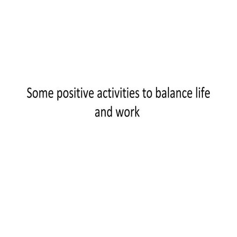 Work Life Balance Activity | DOCX