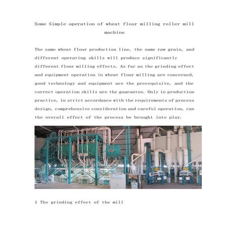 Some simple operation of wheat flour milling | PDF