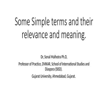 Some Simple terms and their relevance and meaning basic INternship ...