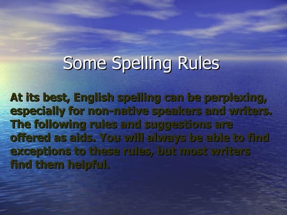 Spelling Rules | PPT