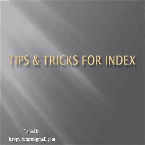 Something About Mysql Database Index | PPT