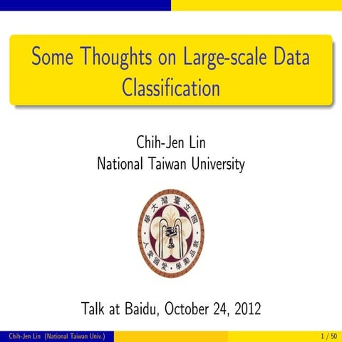 Some Thoughts On Large Scale Data Classification Ppt 