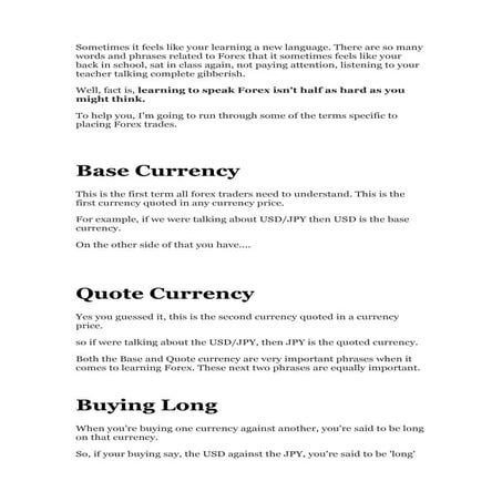 Learn to Speak Forex | PDF