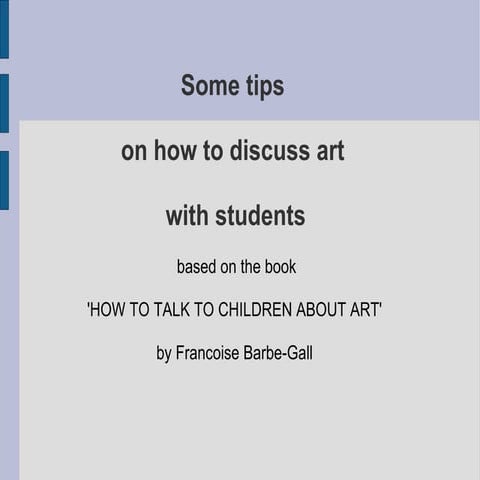 Some tips on how to discuss art with students | PPT
