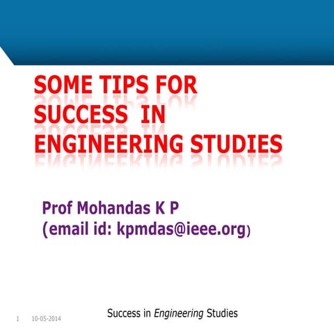 Some tips for success at engineering studies | PPT