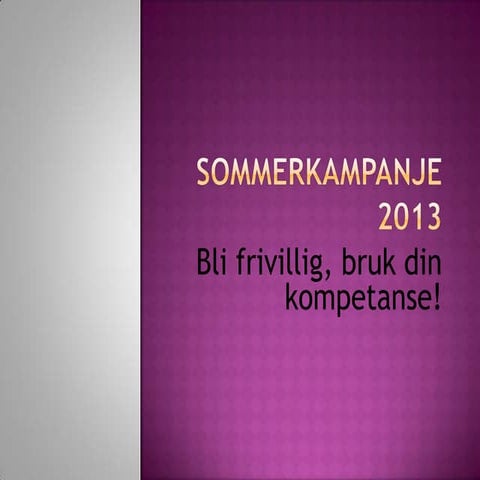 Sommerkampanje 2013 | PPTX
